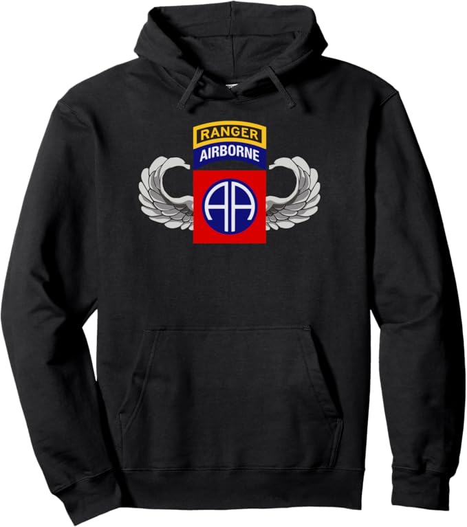 U.S. Army 82nd Airborne Division Patch Hoodie | Ranger Paratrooper Win ...