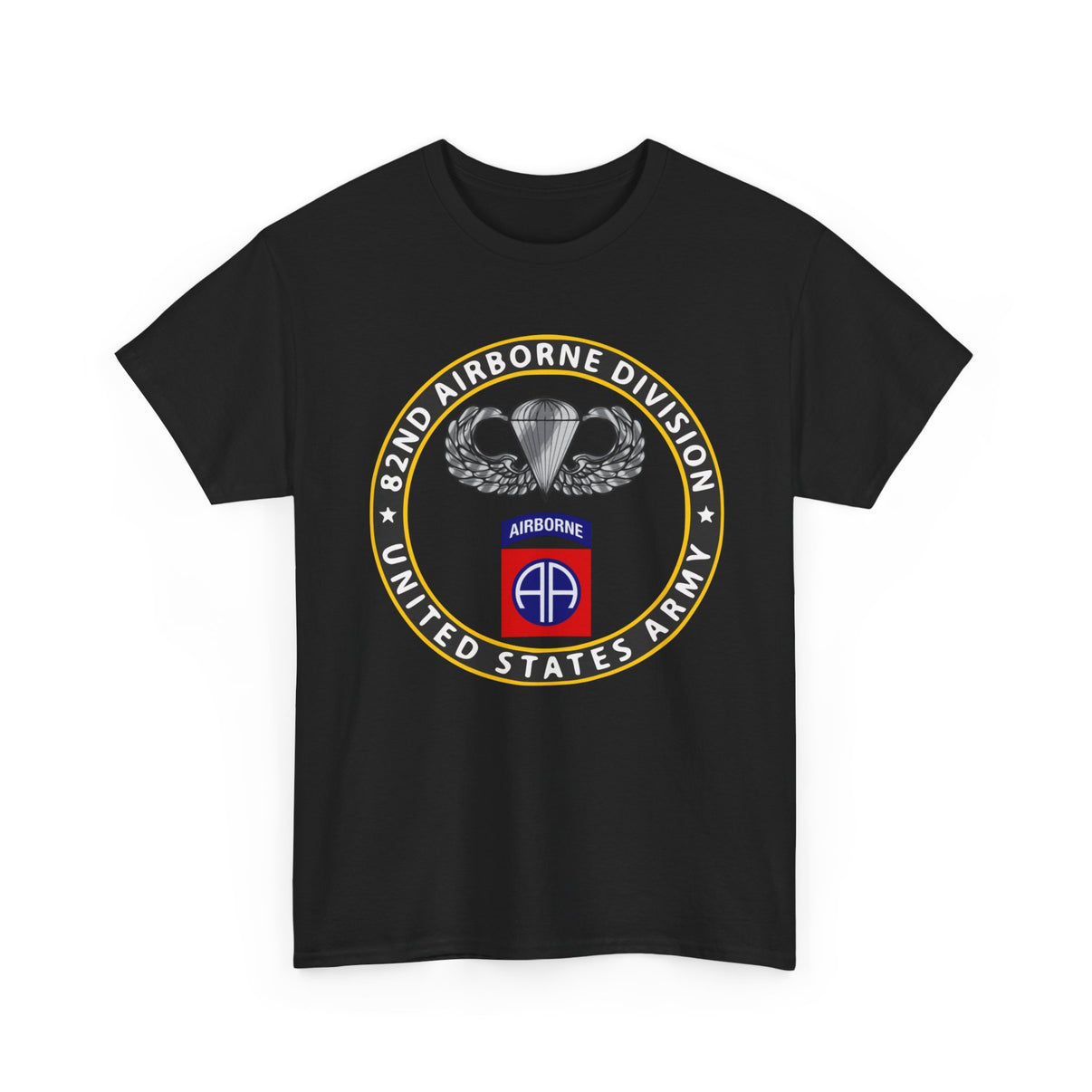 U.S. Army 82nd Airborne Division Patch T-Shirt | Parachutist Badge Ful ...