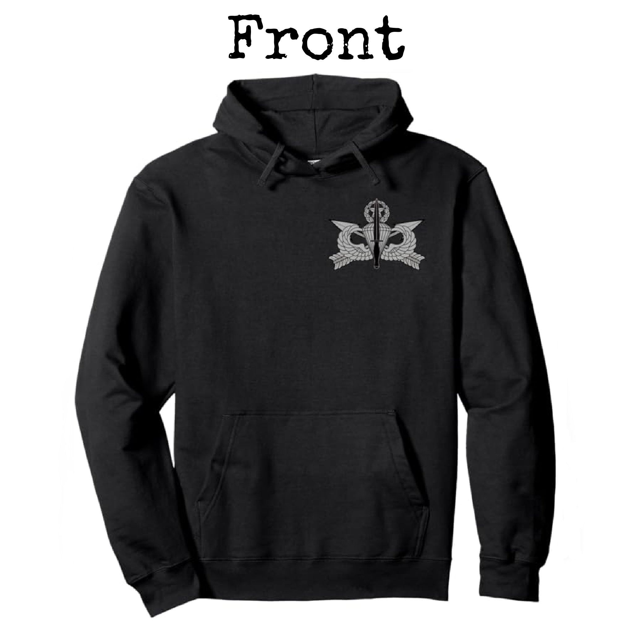 U.S. Army USASOC Hoodie | Dagger Jumpmaster Wings | FRONT & BACK ...