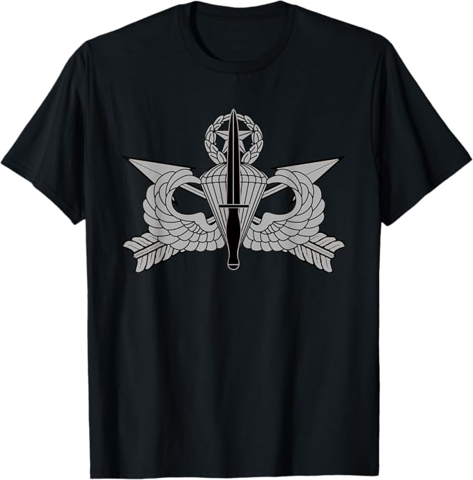 U.S. Army USASOC T-Shirt | Dagger Jumpmaster Airborne Wings Full Chest ...